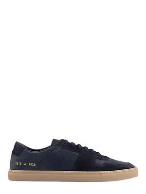 COMMON PROJECTS Bball Duo Leather And Suede Trainers - Navy
