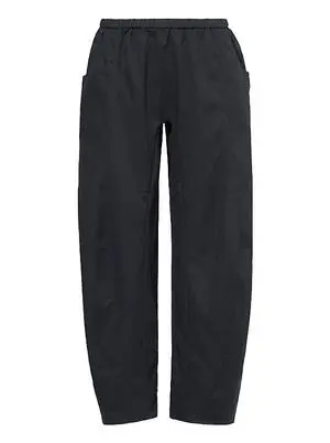 PEACHY DEN Courtney Barrel-leg Cotton-blend Trousers - Onyx