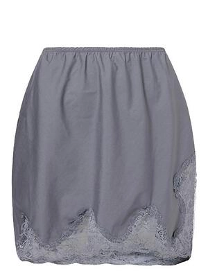 Gimaguas Katalin Lace-trim Cotton Mini Skirt - Grey