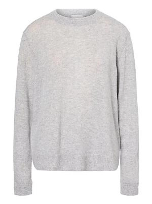 REFORMATION Boyfriend Crewneck Cashmere Jumper - Granite