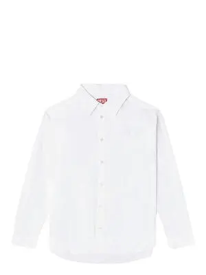 DIESEL® Embroidered-logo Stretch-cotton Poplin Shirt - 100
