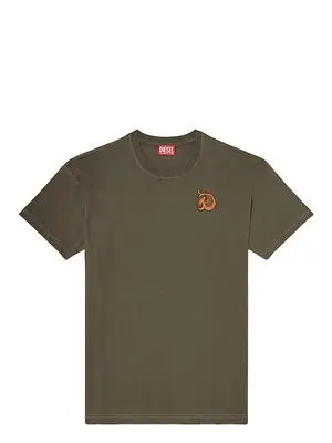 DIESEL® Flock Graphic-logo Print Cotton T-shirt - 98k