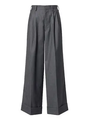 Junya Watanabe Double-pleat Wide-leg Wool Trousers - Grey