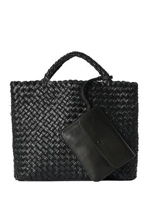 THE ROW Amber Leather Tote Bag - Black Ans