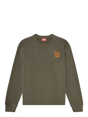 DIESEL® Embroidered Flock-print Crewneck Cotton Jumper - 98k