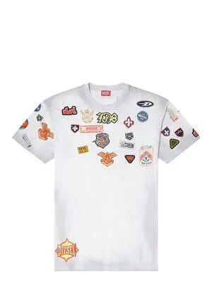 DIESEL® Patch-print Cotton T-shirt - 100a