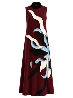 JULIA ALLERT Sleeveless High-neck A-line Occasion Dress – Burgundy - Red