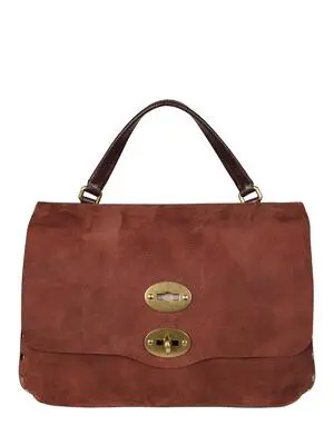 ZANELLATO Mini Postman Bag In Nabuk Leather, Handheld - Rosso
