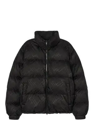 Burberry Down Check Puffer Jacket - Black
