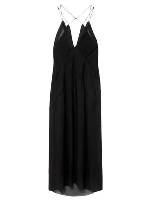 ALLSAINTS Chiffon Fawn Midi Dress - Black