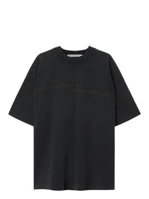 Alexander Wang Mirrored Logo Short Sleeve Tee - Washed Black