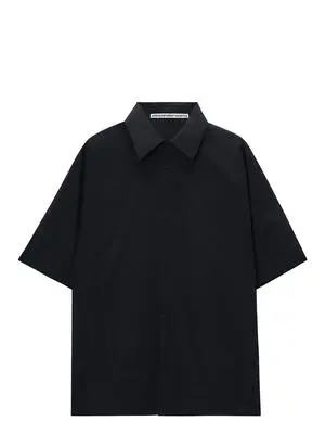 Alexander Wang Perforated Logo Short Sleeve Shirt - Black