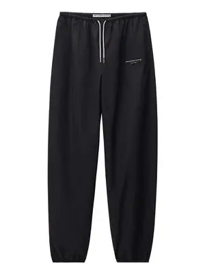 Alexander Wang Mid-rise Track Pant W/ Rhinestone Drawcord - Black