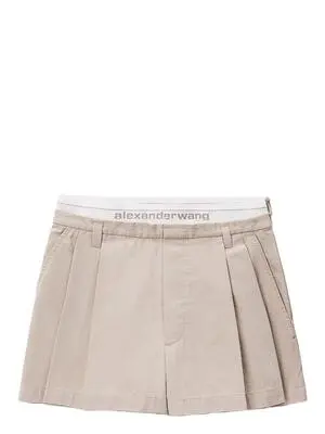 Alexander Wang Logo Elastic High-rise Short - Stone