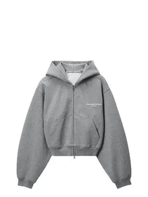 Alexander Wang Zip-up Hoodie W/ Logo Print - Sidewalk