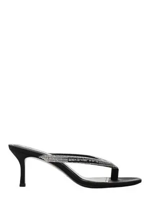 Alexander Wang Courtney 65mm Thong Logo Sandal - Black/silver