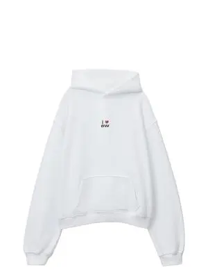 Alexander Wang Crystal Hotfix I Heart Aw Hoodie - White