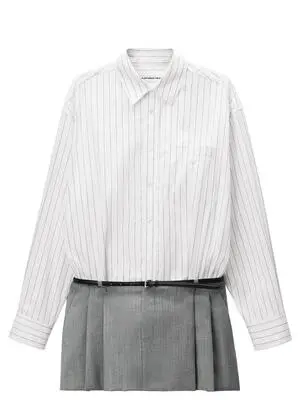 Alexander Wang Pre-styled Shirt Dressed With Tailored Skirt - Grey/white