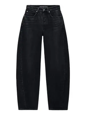 Alexander Wang Crystal Hotfix Logo Pocket Blow Up Jean - Grey Aged
