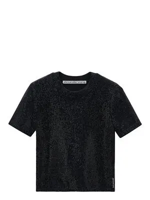 Alexander Wang Ss Crewneck Tee W/ Hotfix - Black