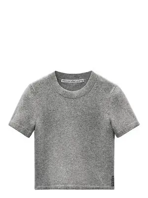 Alexander Wang Ss Crewneck Tee W/ Hotfix - Heather Grey