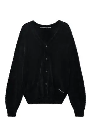 Alexander Wang Textured Chenille V-neck Cardigan - Black
