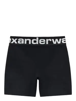 Alexander Wang Logo Elastic Bike Short - Black