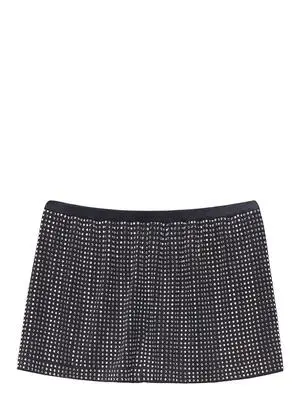Alexander Wang Crystal Hotfix Mid-rise Mini Skort - Black