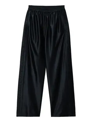 Alexander Wang Mid-rise Track Pant W/ Emboss Logo Panel - Black