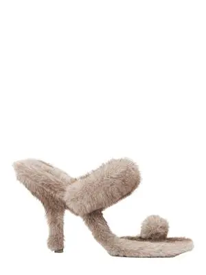 Alexander Wang Paloma 105mm Faux Fur Toe Ring Sandal - Grey