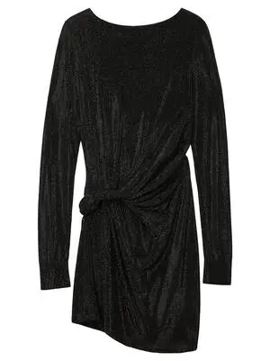 Alexander Wang Crystal Hotfix Twist Boatneck Dress - Black