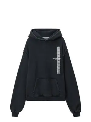 Alexander Wang Hoodie W/ Flasher Graphic - Washed Black