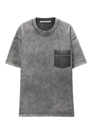 Alexander Wang Short Sleeve Tee W/ Shadow Pocket Graphic - Washed Grey