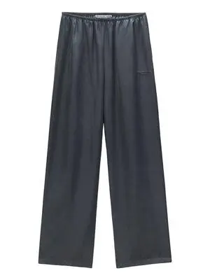 Alexander Wang Mid-rise Trackpant In Silk - Thunder Grey