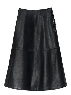 Alexander Wang Midi Circle Skirt Leather - Black