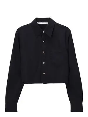 Alexander Wang Cropped Button-down Shirt - Black