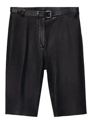 Alexander Wang High-rise Leather Shorts With Belt - Black