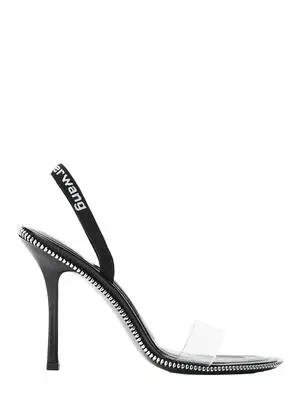 Alexander Wang Nova 105mm Zipper Slingback Sandal - Black