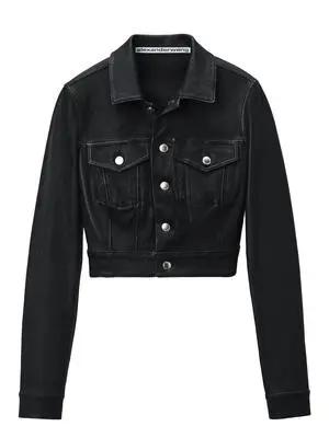 ALEXANDER WANG Shrunken Leather Trucker Jacket