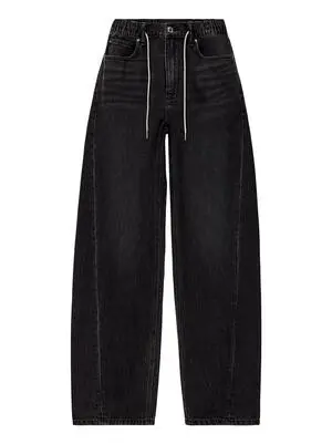 Alexander Wang Crystal Hotfix Drawcord Balloon Jogger - Grey Aged
