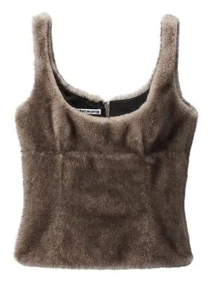 Alexander Wang Faux Fur Fitted Tank Top - Grey