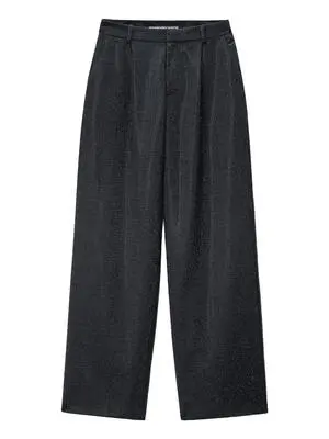 Alexander Wang Crystal Hotfix Wool Mohair Tailored Pant - Grey