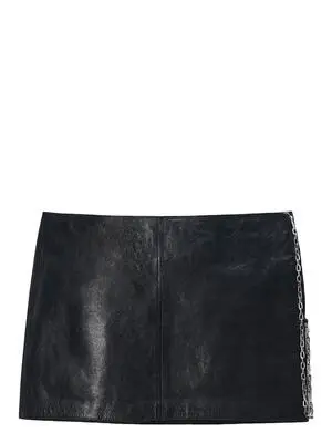 Alexander Wang Low-rise Miniskirt Leather - Black