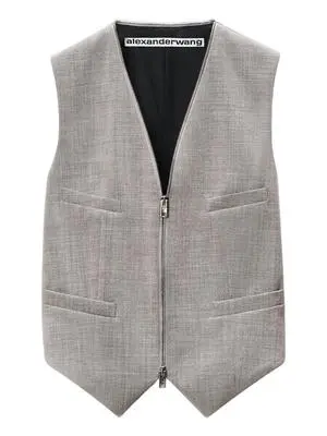 Alexander Wang Tailored Vest With Wraparound Zipper - Light Heather Grey