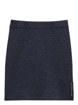 Alexander Wang Mini Skirt With Knit Logo Patch - Charcoal
