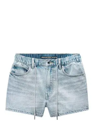 Alexander Wang Crystal Hotfix Drawcord Short - Light Bleach