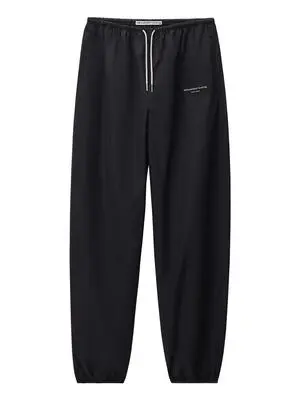 Alexander Wang Mid-rise Track Pant W/ Rhinestone Drawcord - Black