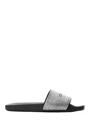 Alexander Wang Aw Hotfix Pool Slide - Black/silver