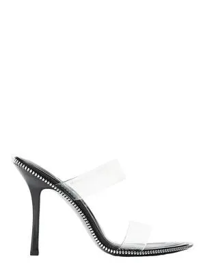 Alexander Wang Nova 105mm Zipper Double Strap Sandal - Black