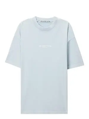 Alexander Wang Short Sleeve Tee W/ Logo Print - Washed Sky